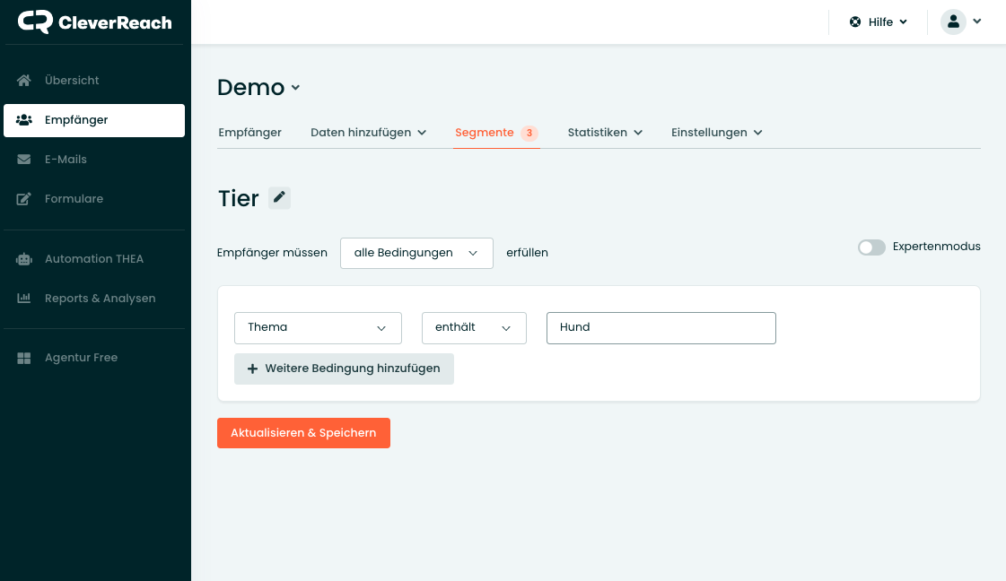 Segmentierung nach Formularanmeldung – CleverReach Support