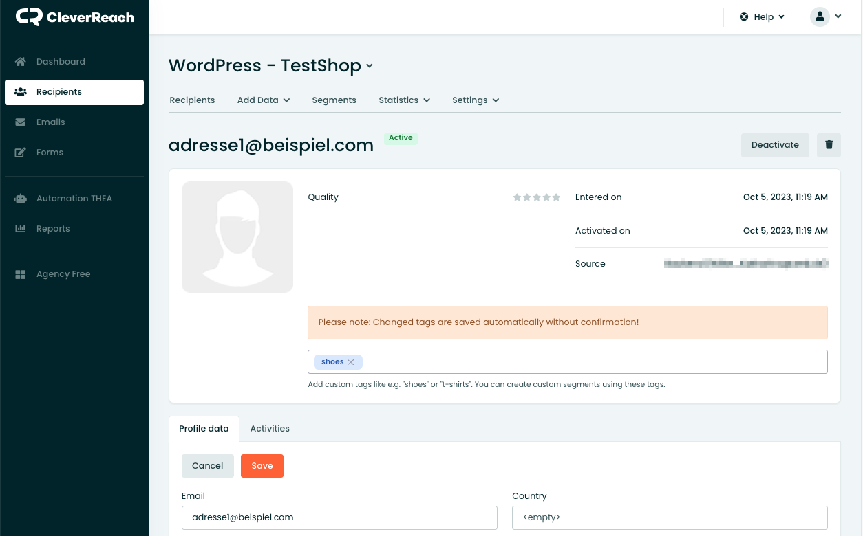 Attach tags to my recipients – CleverReach Support