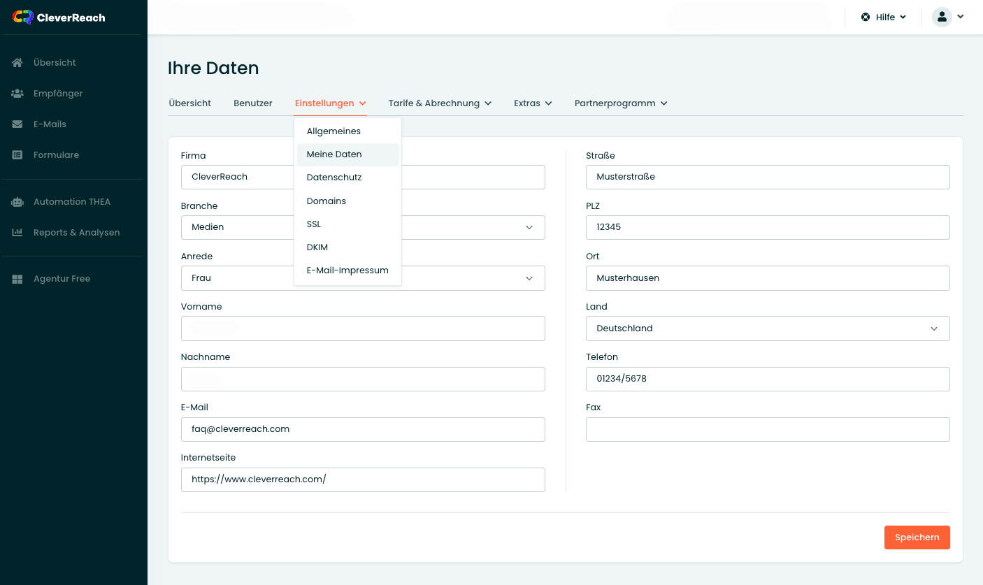 FAQ: Wie kann ich meine Rechnungsadresse ändern? – CleverReach Support