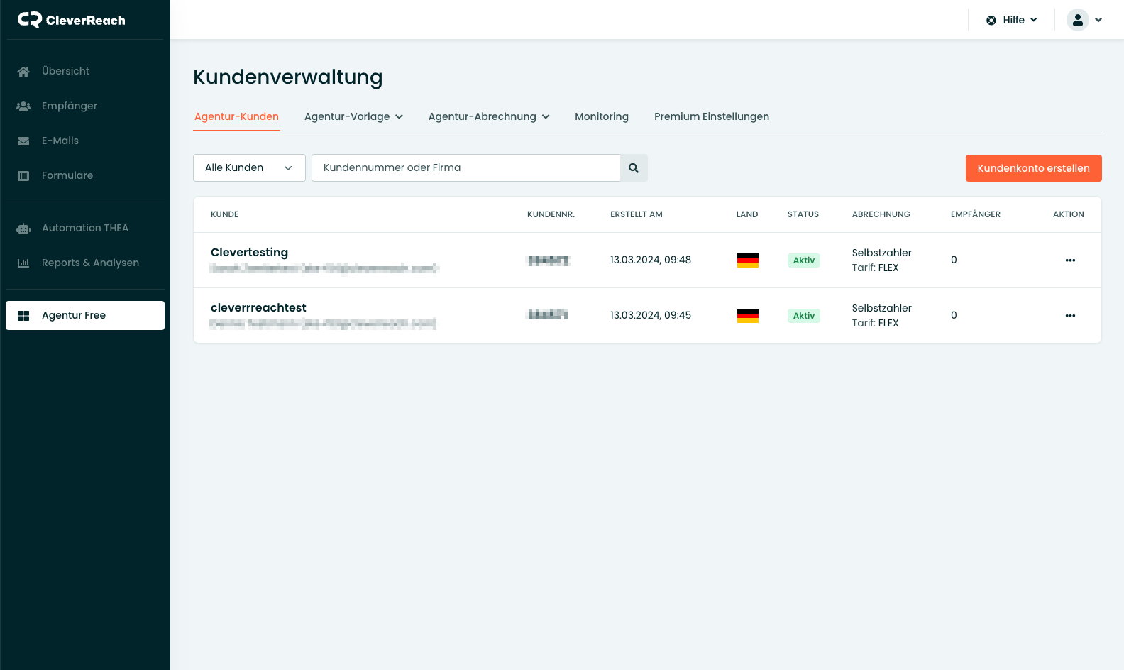 Rights management for subaccounts – CleverReach Support