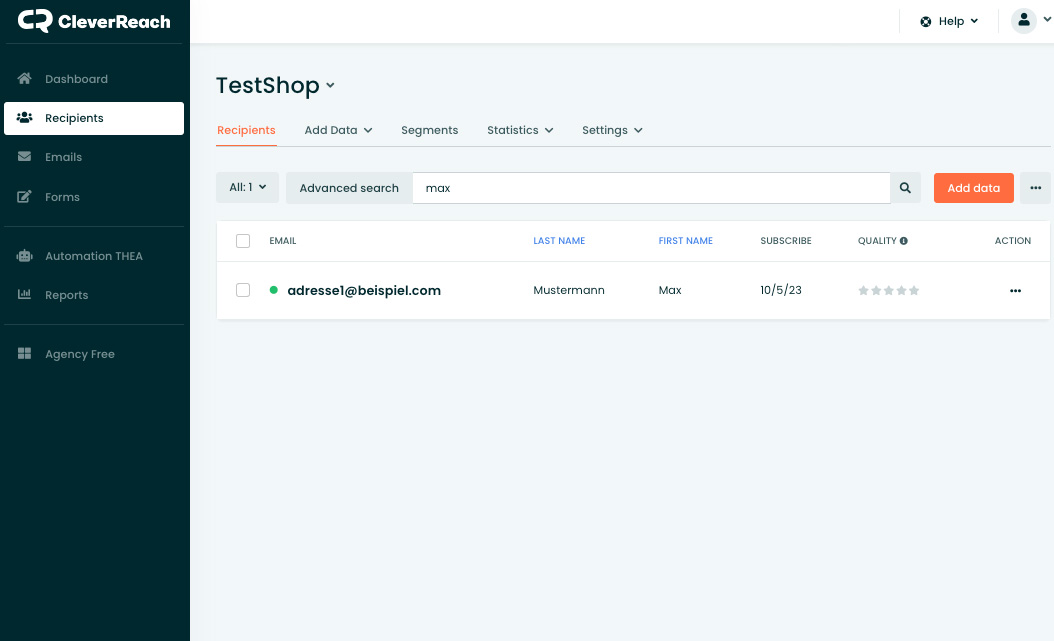Zoeken naar ontvangers – CleverReach ondersteuning