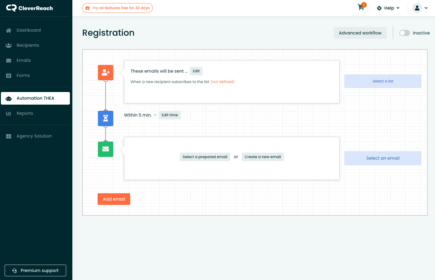 The single-track automation workflow – CleverReach Support